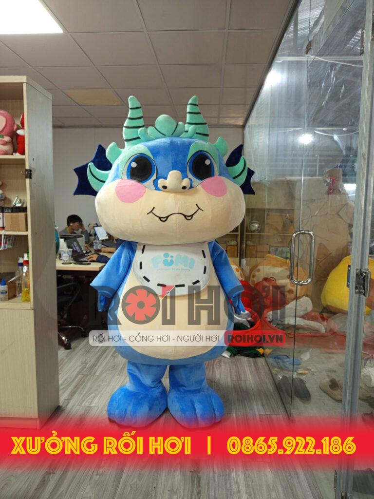 MASCOT HƠI CON RỒNG XANH - NHẬN MAY MASCOT THEO
